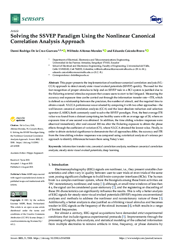 (PDF) Solving the SSVEP Paradigm Using the Nonlinear Canonical ...