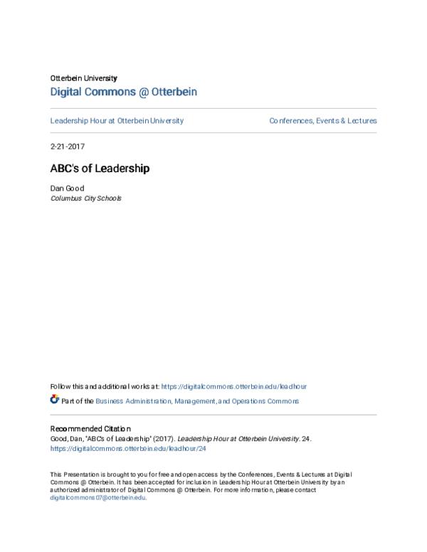 (PDF) ABC's of Leadership