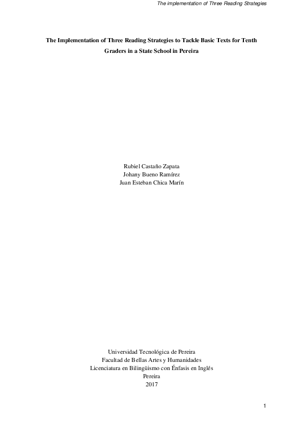 (PDF) The implementation of three reading strategies to tackle basic ...