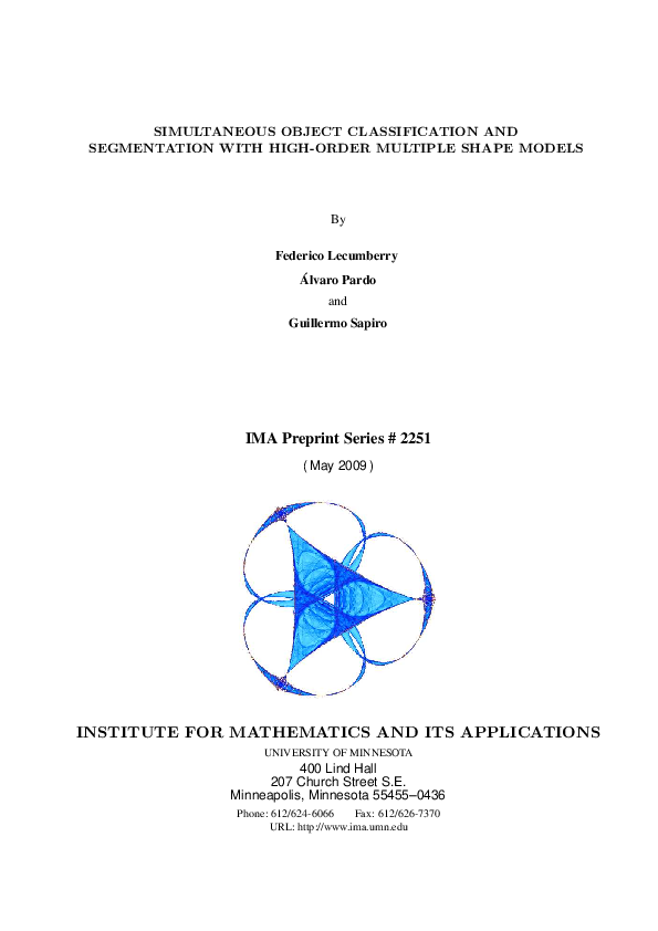 (PDF) Simultaneous Object Classification and Segmentation With High ...