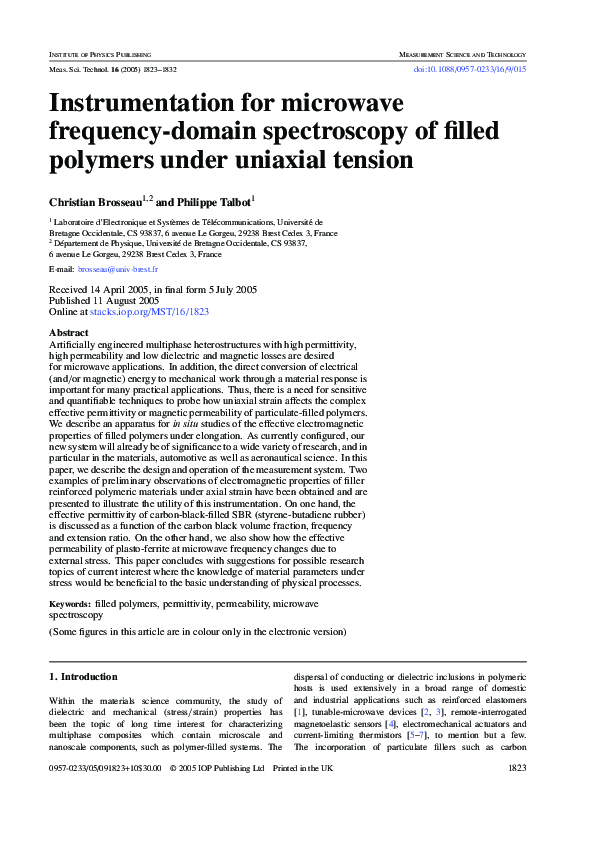 (PDF) Instrumentation for microwave frequency-domain spectroscopy of ...
