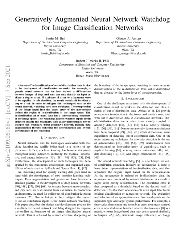 (PDF) Generatively Augmented Neural Network Watchdog for Image ...
