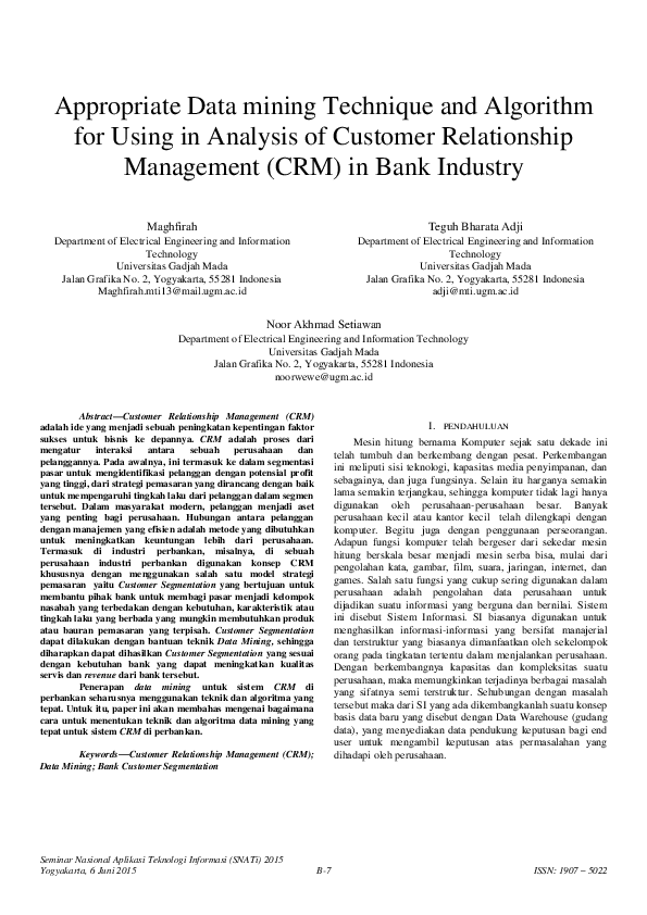 (PDF) Appropriate Data mining Technique and Algorithm for Using in Analysis of Customer ...