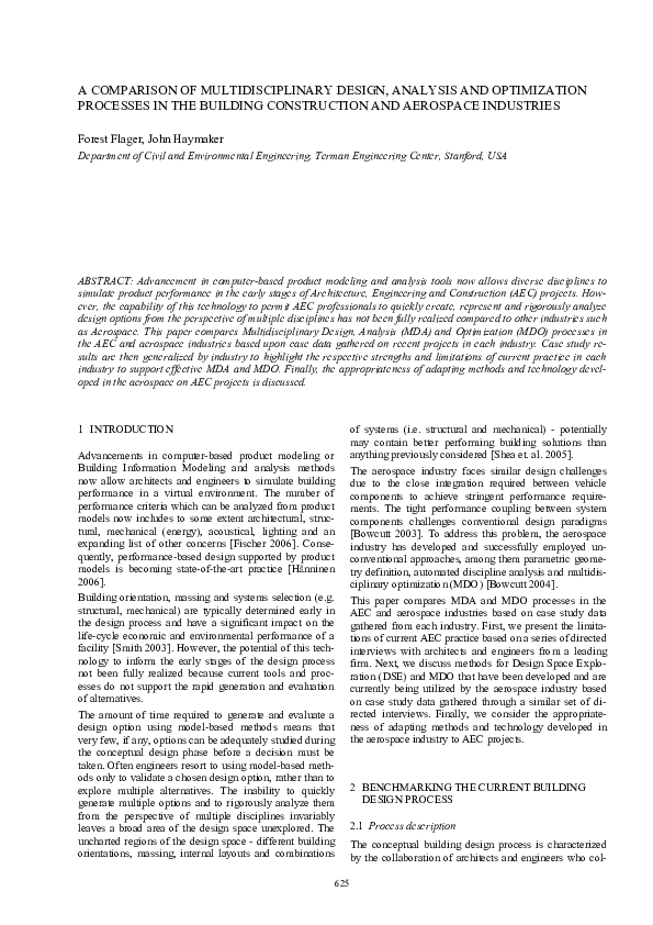 (PDF) A comparison of multidisciplinary design, analysis and ...