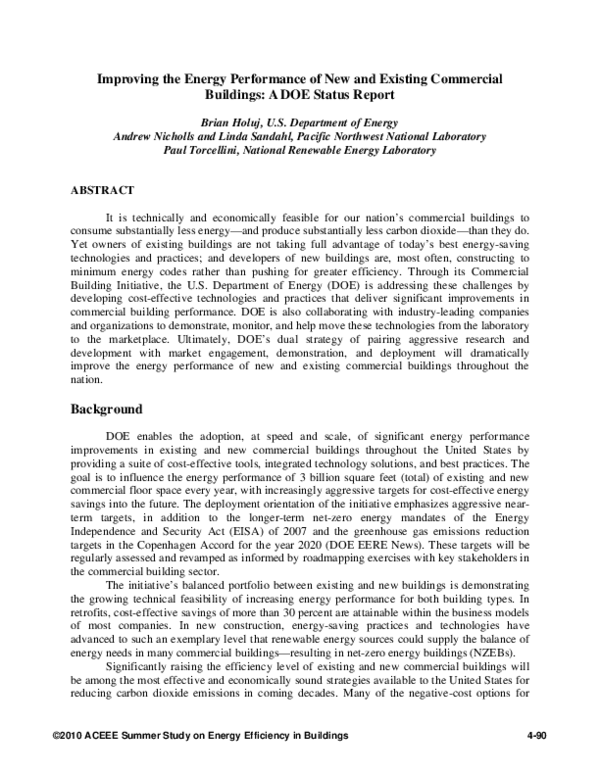 (PDF) Improving the Energy Performance of New and Existing Commercial ...