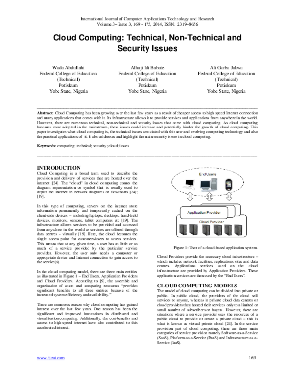 (PDF) Cloud Computing: Technical, Non-Technical and Security Issues