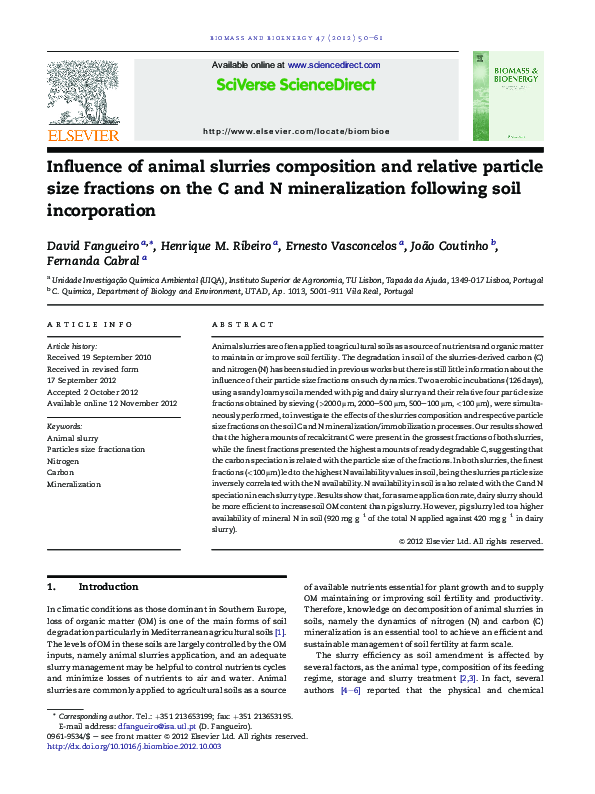 (PDF) Influence of animal slurries composition and relative particle ...
