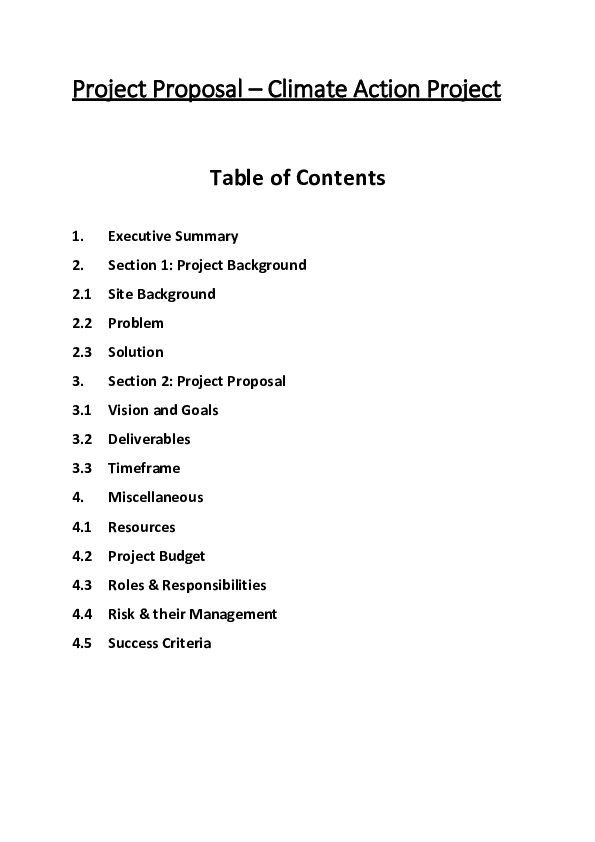 (PDF) Project Proposal -Climate Action Project