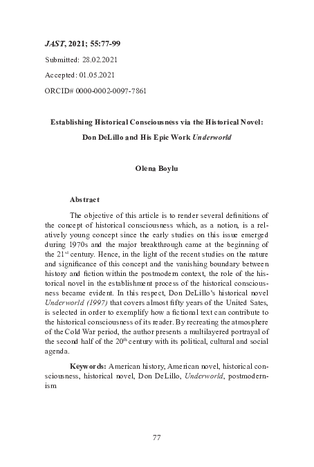 (PDF) Establishing Historical Consciousness via the Historical Novel ...