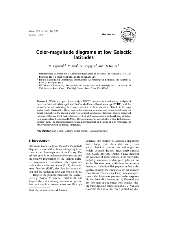 (PDF) Color-magnitude diagrams at low Galactic latitudes