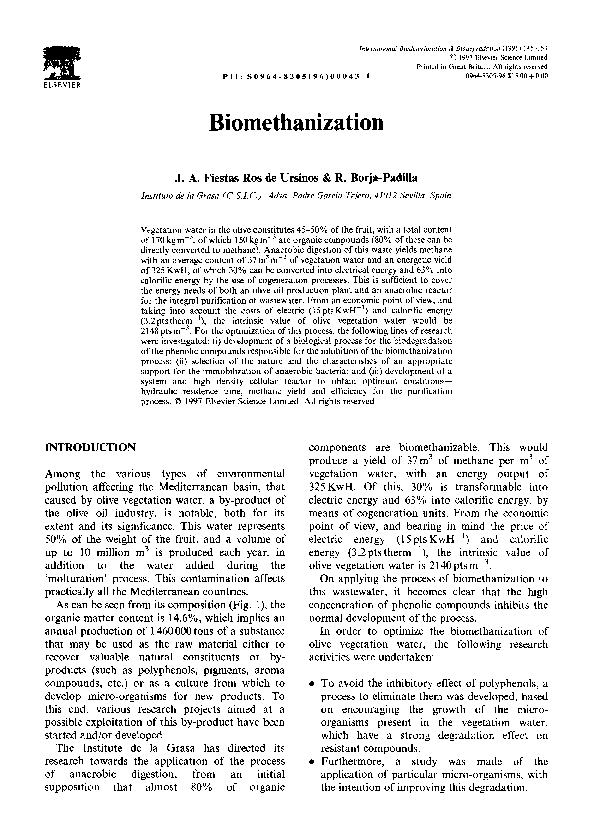 (PDF) Biomethanization