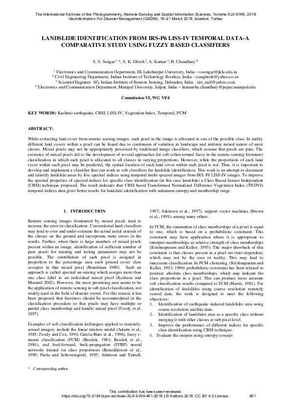 (PDF) Landslide Identification from IRS-P6 Liss-IV Temporal Data-A Comparative Study Using Fuzzy ...
