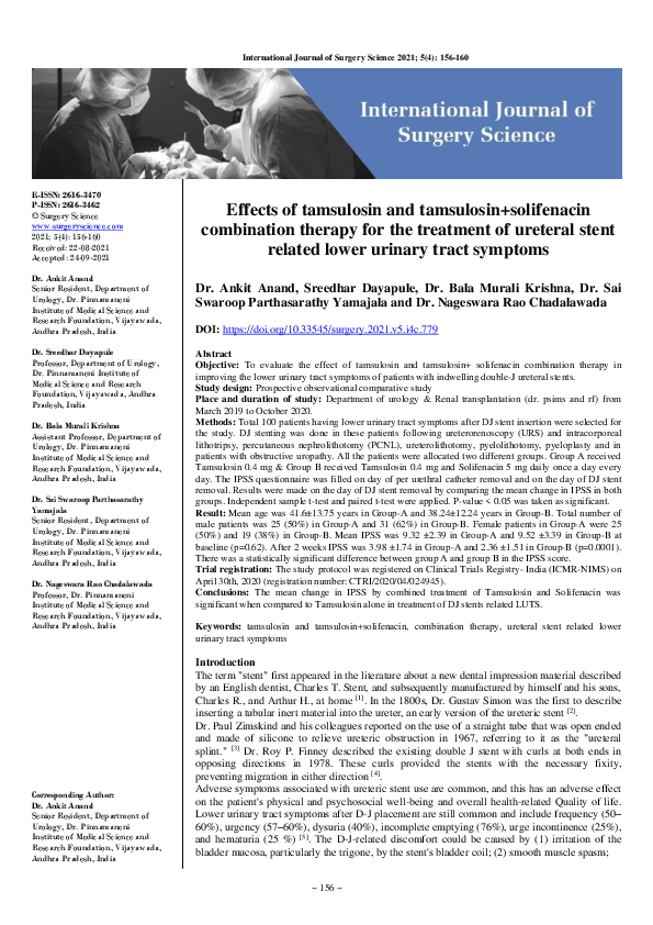 (PDF) Effects of tamsulosin and tamsulosin+solifenacin combination ...