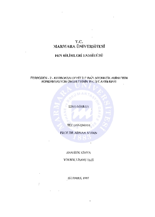 (PDF) Ferrosen-2-Karboksaldehit ile bazı aromatik aminlerin ...