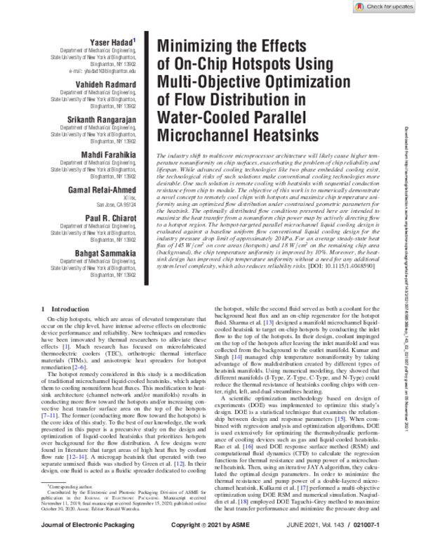 (PDF) Minimizing the Effects of On-Chip Hotspots Using Multi-Objective Optimization of Flow ...