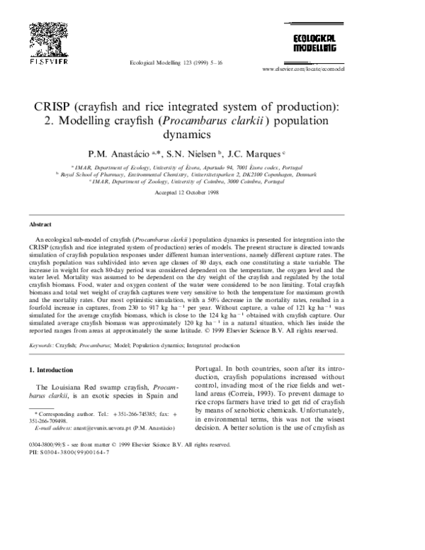 (PDF) CRISP (crayfish and rice integrated system of production): 1 ...