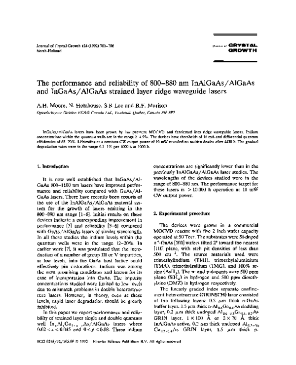 (PDF) The performance and reliability of 800–880 nm InAlGaAs/AlGaAs and InGaAs/AlGaAs strained ...