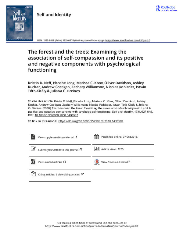 (PDF) The forest and the trees: Examining the association of self ...