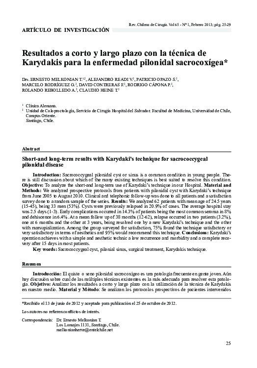(PDF) Resultados a corto y largo plazo con la técnica de Karydakis para ...