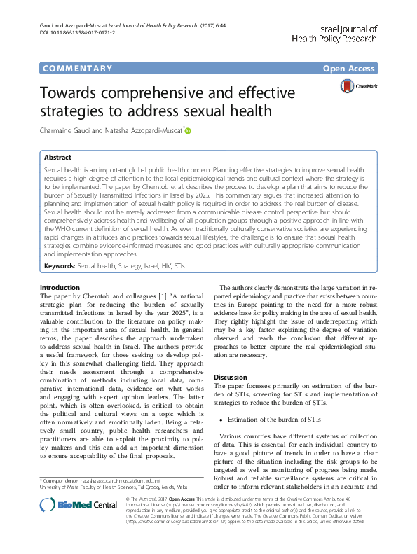 (PDF) Towards comprehensive and effective strategies to address sexual ...
