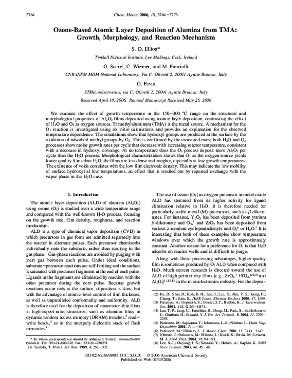 (PDF) Ozone-Based Atomic Layer Deposition of Alumina from TMA: Growth ...