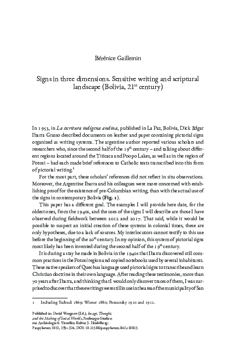 (PDF) Signs in Three Dimensions. Sensitive Writing and Scriptural ...