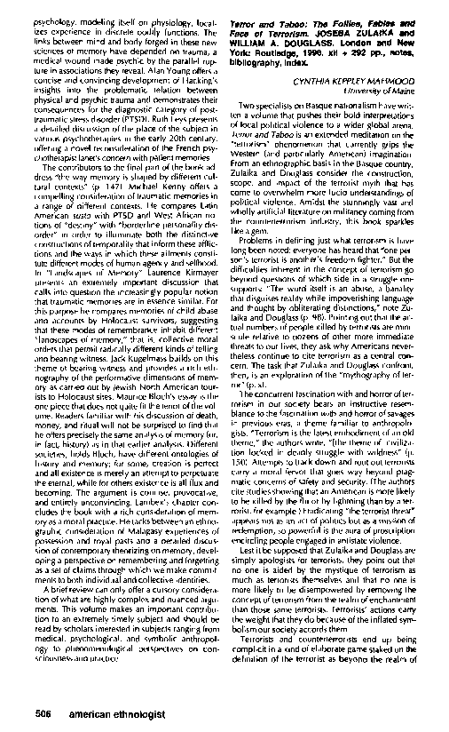 (PDF) Terror and Taboo: The Follies, Fables and Face of Terrorism ...