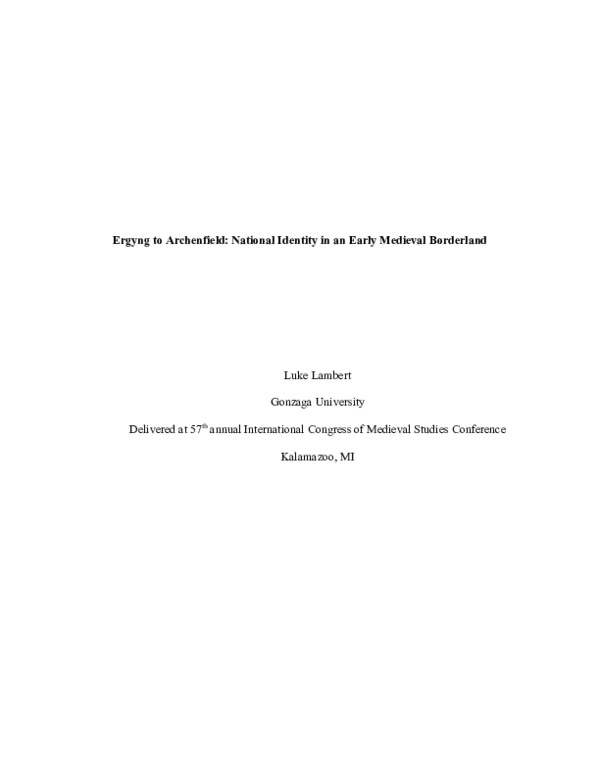 (DOC) Ergyng to Archenfield: National Identity in an Early Medieval ...