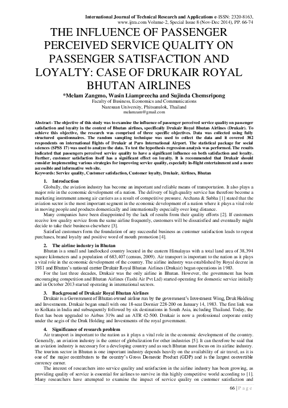 (PDF) The Influence of Passenger Perceived Service Quality on Passenger ...