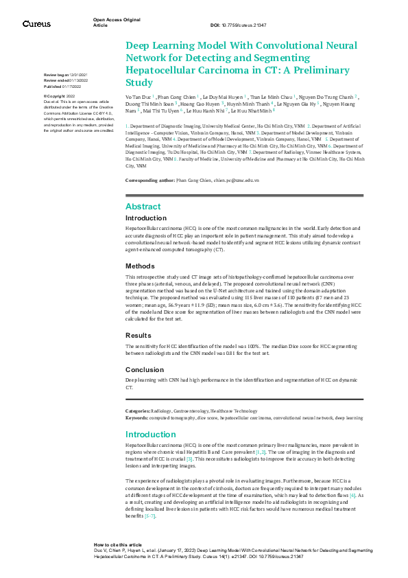 Pdf Deep Learning Model With Convolutional Neural Network For Detecting And Segmenting