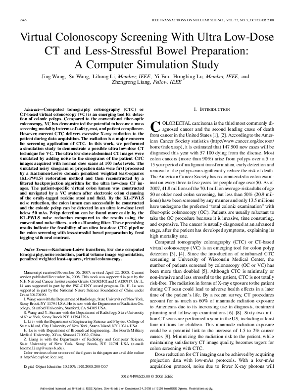(PDF) Virtual Colonoscopy Screening With Ultra Low-Dose CT and Less ...