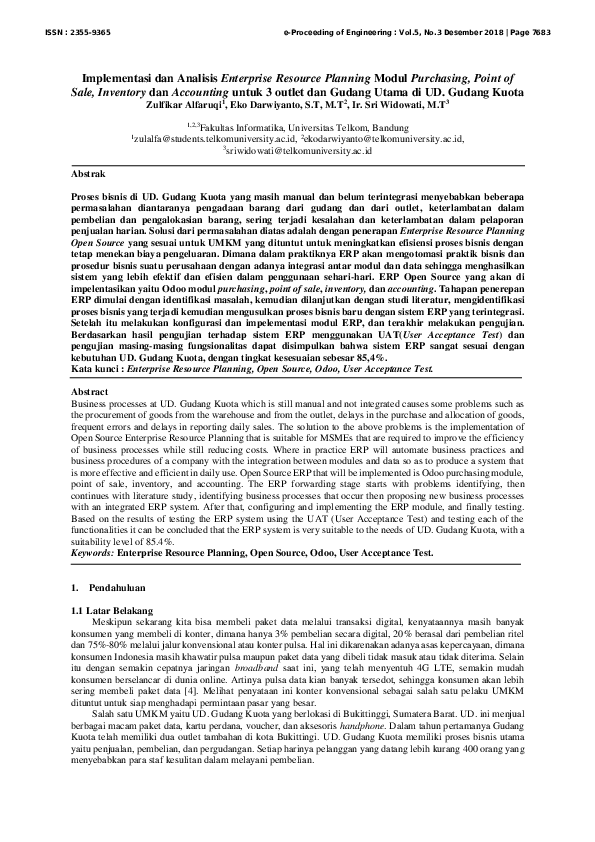 (PDF) Implementasi dan Analisis Enterprise Resource Planning Modul ...