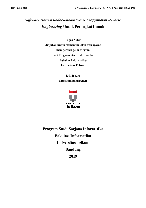 (PDF) Software Design Redocumentation Menggunakan Reverse Engineering Untuk Perangkat Lunak