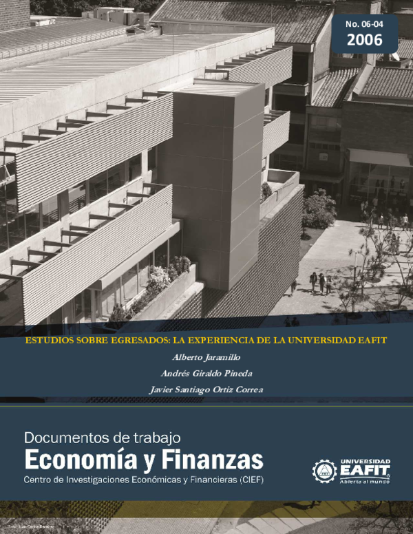 (PDF) Estudios Sobre Egresados La Experiencia De La Universidad EAFIT ...