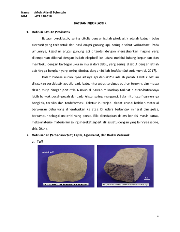 (PDF) Modul Petrologi Batuan Piroklastik