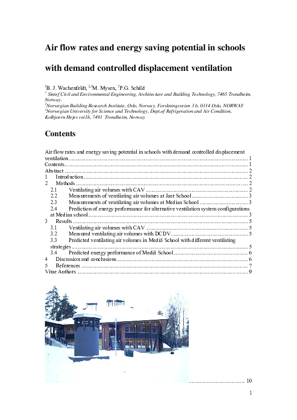 (PDF) Air flow rates and energy saving potential in schools with demand ...