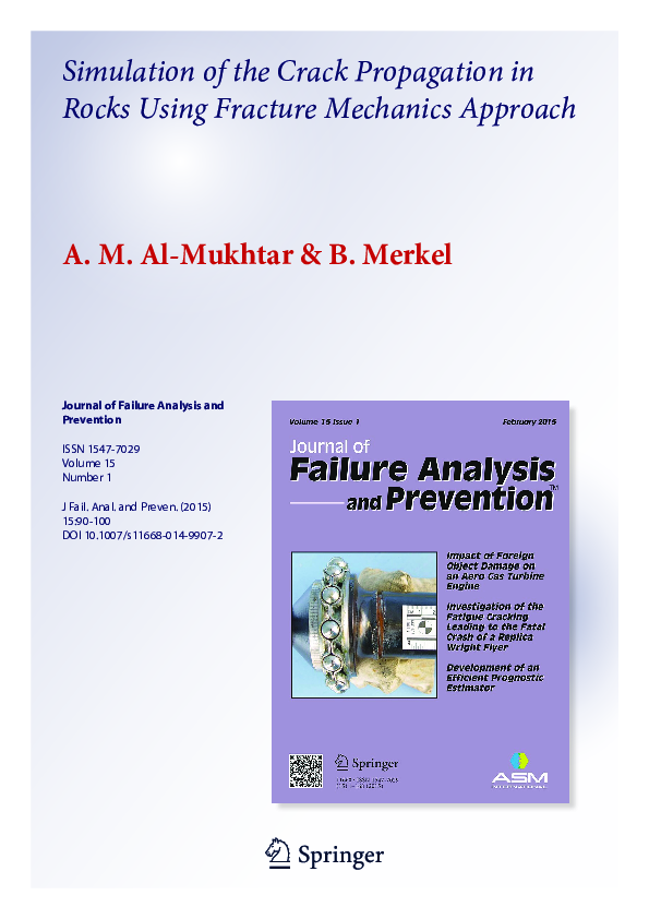 (PDF) Simulation of the Crack Propagation in Rocks Using Fracture Mechanics Approach