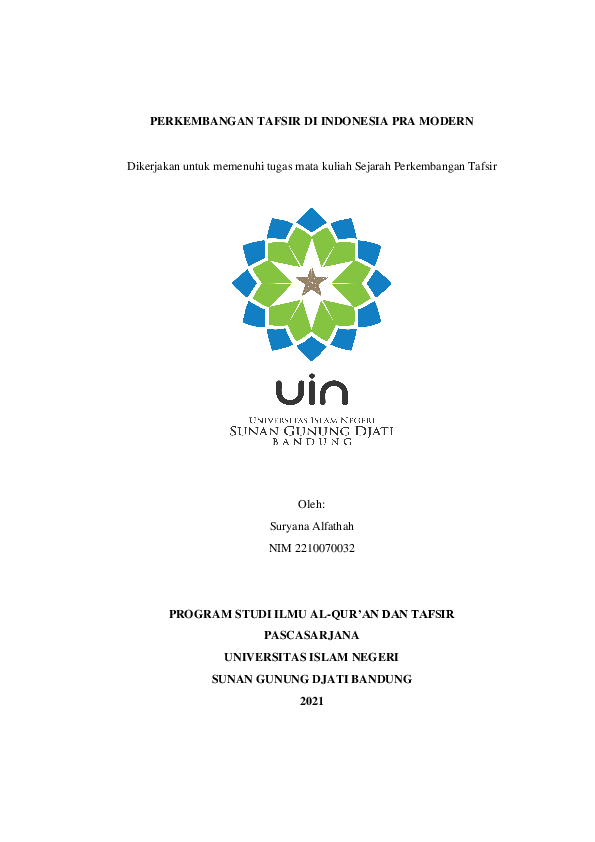(PDF) Tafsir Indonesia Pra Modern