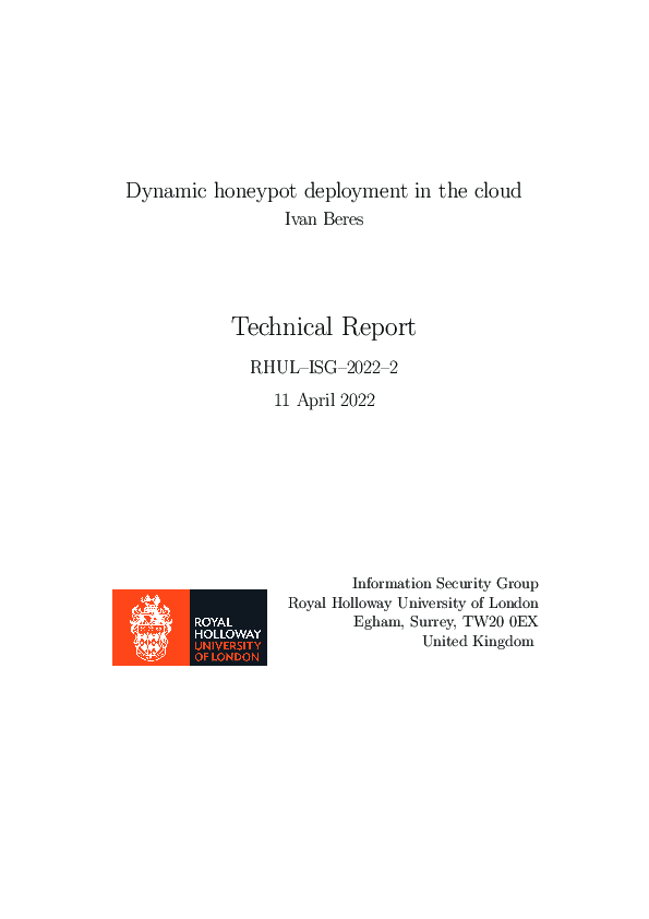 (PDF) Dynamic honeypot deployment in the cloud