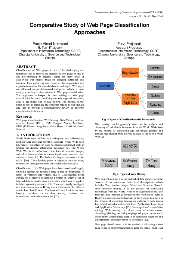 (PDF) Comparative Study of Web Page Classification Approaches