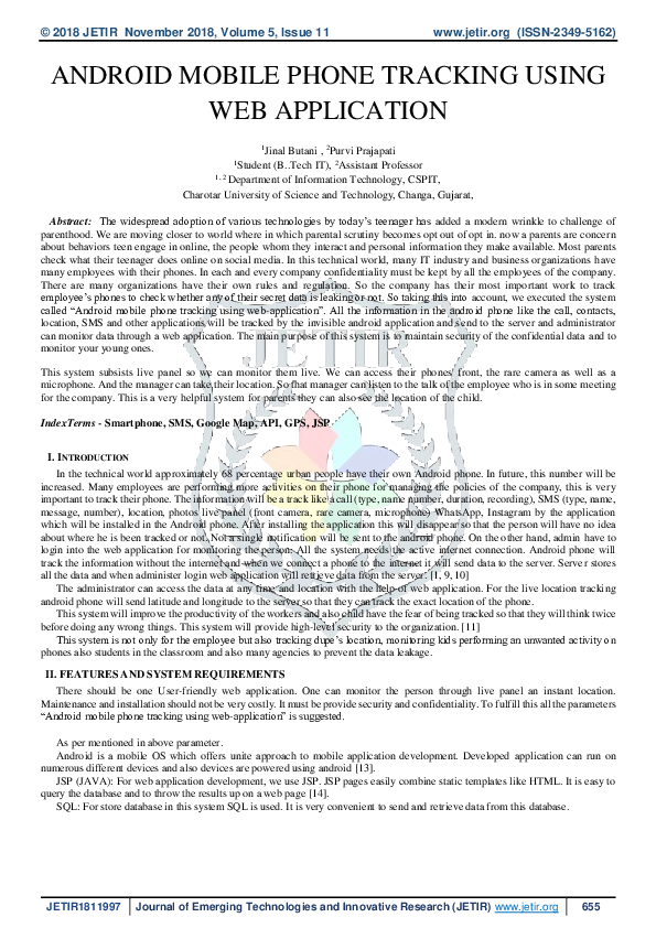 (PDF) Android Mobile Phone Tracking Using Web Application