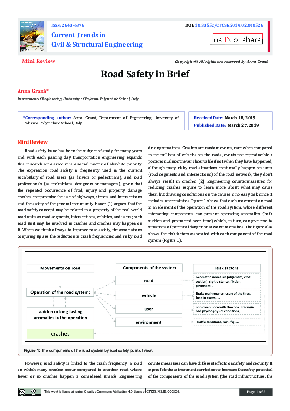 (PDF) Road Safety in Brief