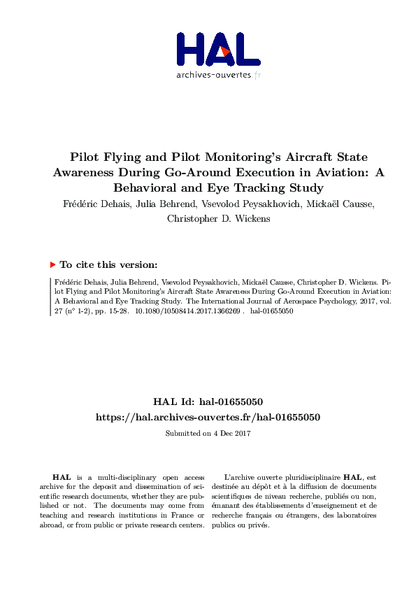 (PDF) Pilot Flying and Pilot Monitoring’s Aircraft State Awareness ...