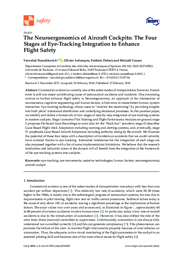 (PDF) The Neuroergonomics of Aircraft Cockpits: The Four Stages of Eye ...
