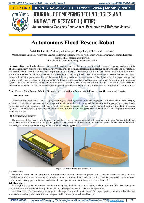 (PDF) Autonomous Flood Rescue Robot