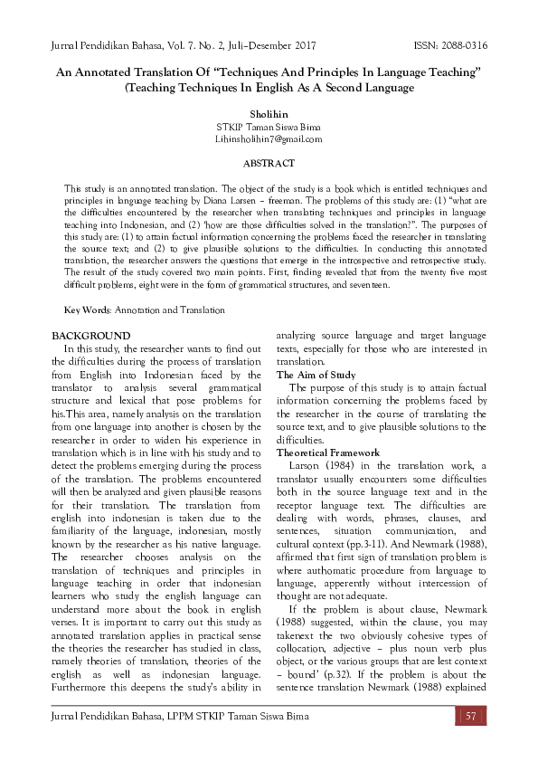 (PDF) An Annotated Translation of “Techniques and Principles in Language Teaching” (Teaching ...