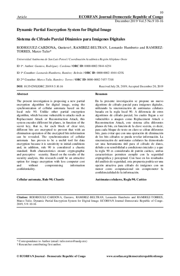 (PDF) Dynamic Partial Encryption System for Digital Image