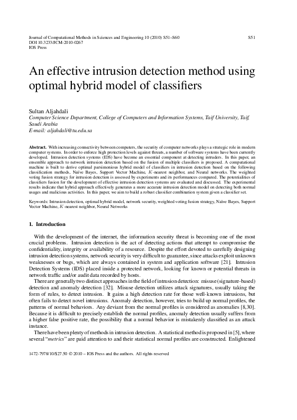 (PDF) Optimal Hybrid Model of Classifiers