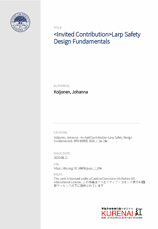 (PDF) Larp Safety Design Fundamentals