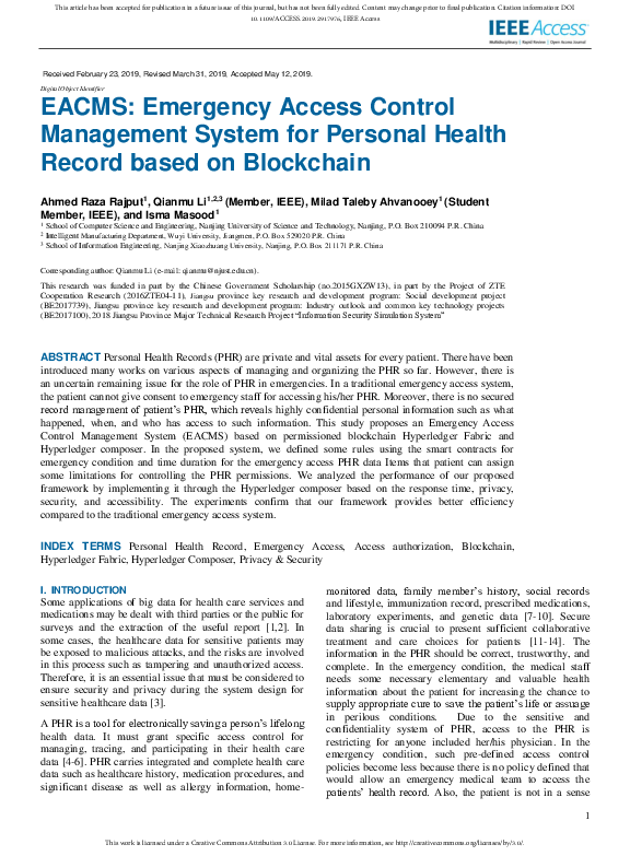 (PDF) EACMS: Emergency Access Control Management System for Personal ...